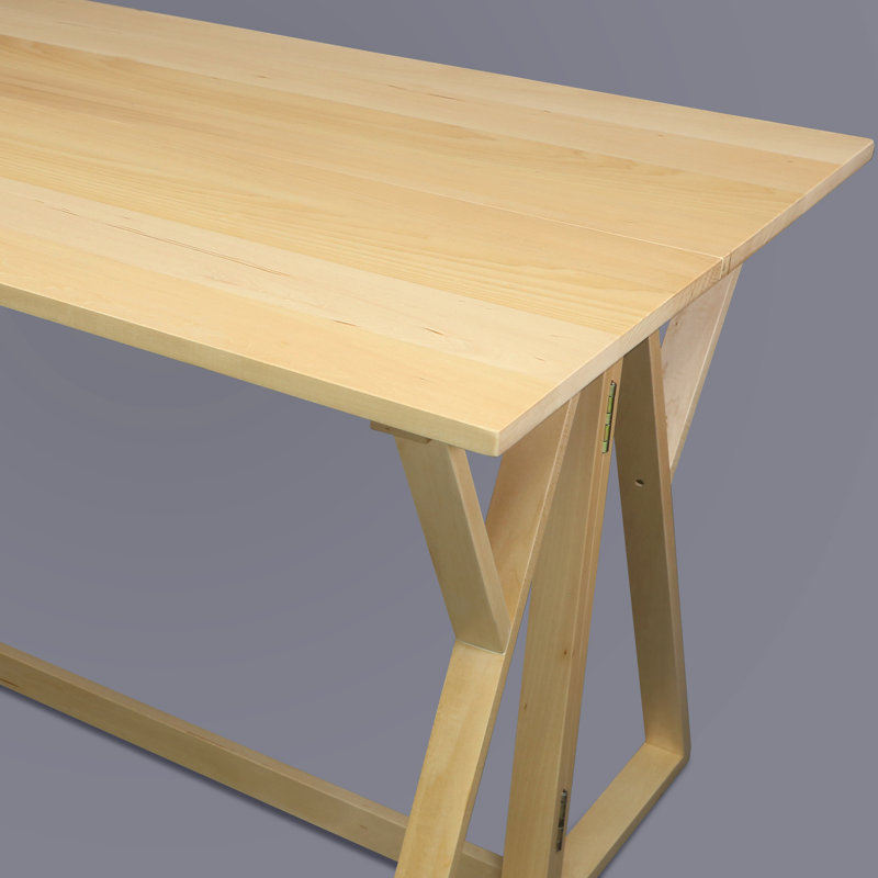 Ebern Designs Aztecs Folding Console To Dining Convertible Table With Solid American Basswood ...